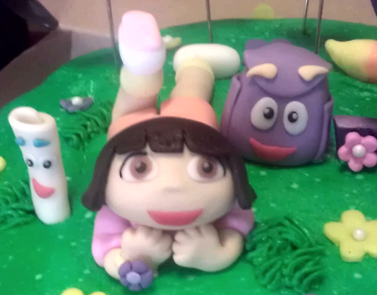 Fondant "inspired Dora The Explorer" Cake Topper Set (set Of 6) on Luulla